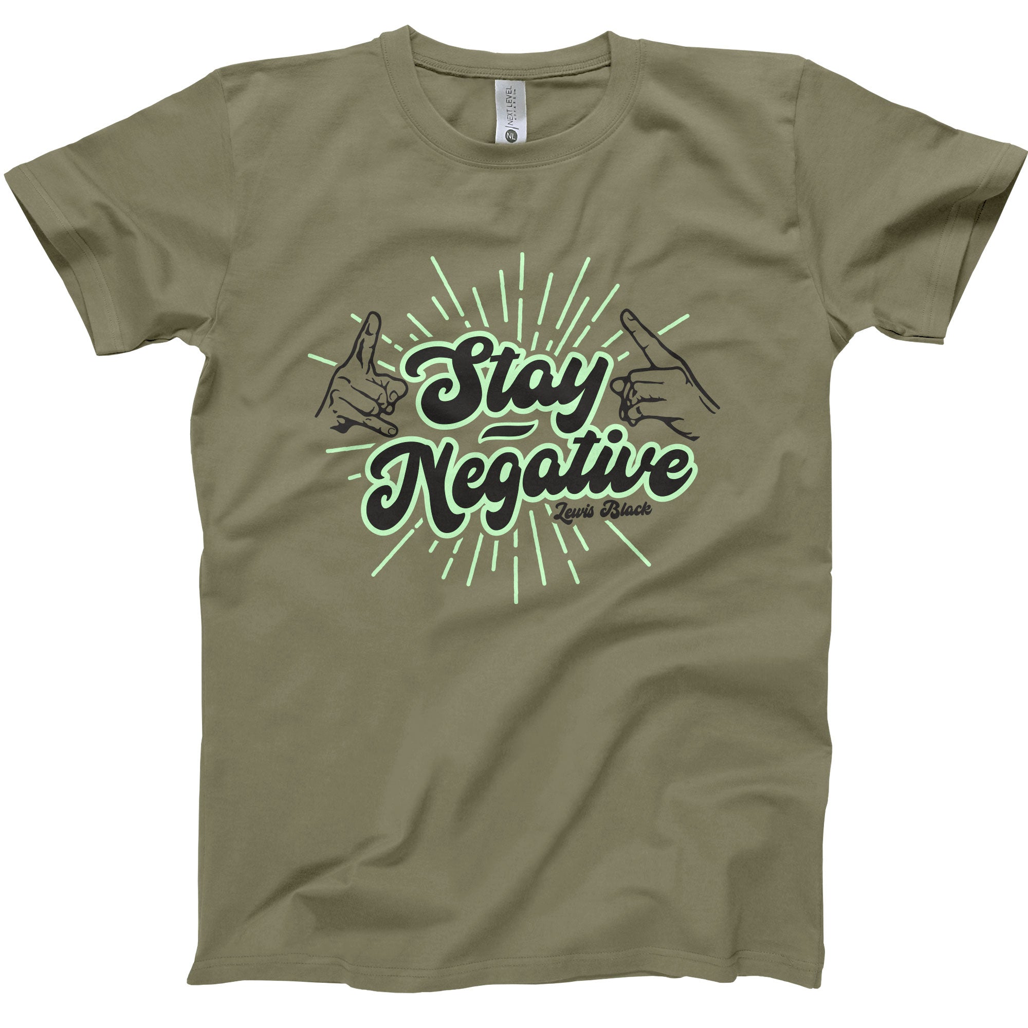 Stay Negative Tee - Green – Lewis Black